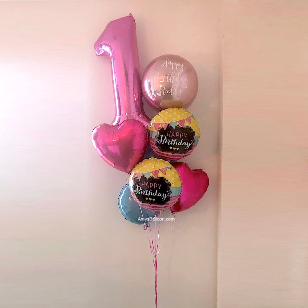 Number & Personalized Birthday Balloon Bouquet – amysballoon.com